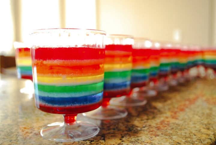 Rainbow Jello - Mess for Less