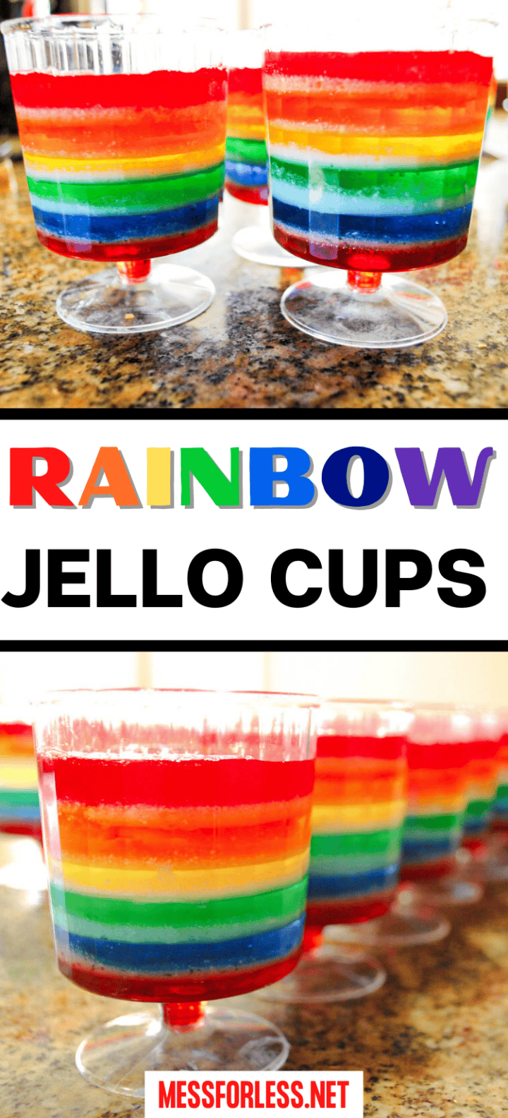 Rainbow Jello - Mess for Less