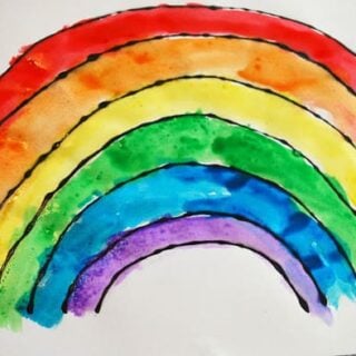 Black Glue and Salt Watercolor Rainbow - Salt Painting for Preschool ...