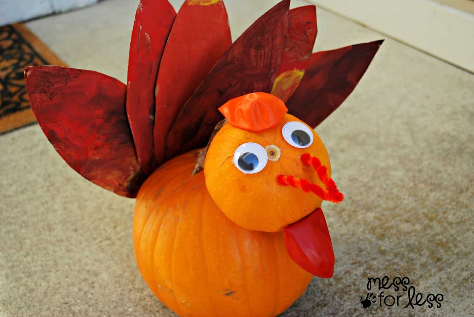Pumpkin Turkey Craft - Mess for Less