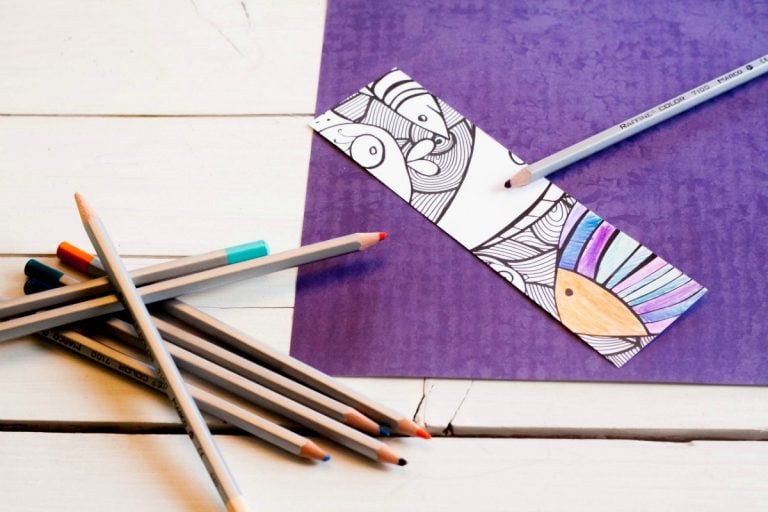 Free Fish Bookmarks to Color - Mess for Less