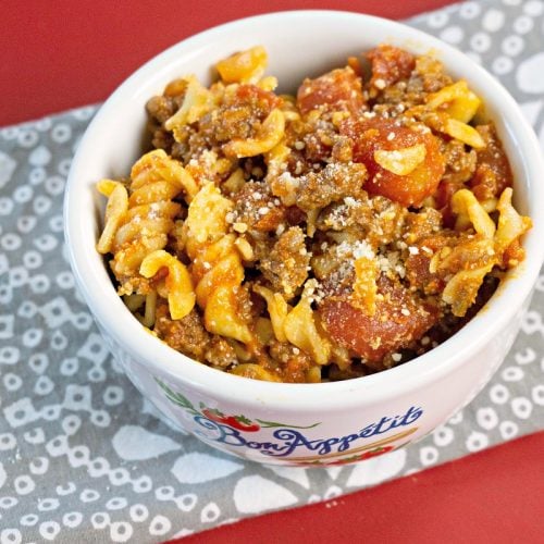 Beef and Tomato Pasta - Mess for Less