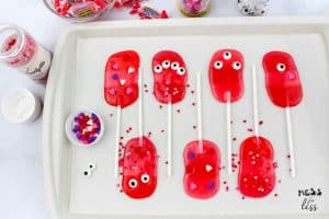 Monster Lollipops for Valentine's Day - Mess for Less