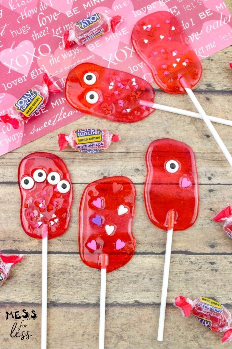 Monster Lollipops for Valentine's Day - Mess for Less