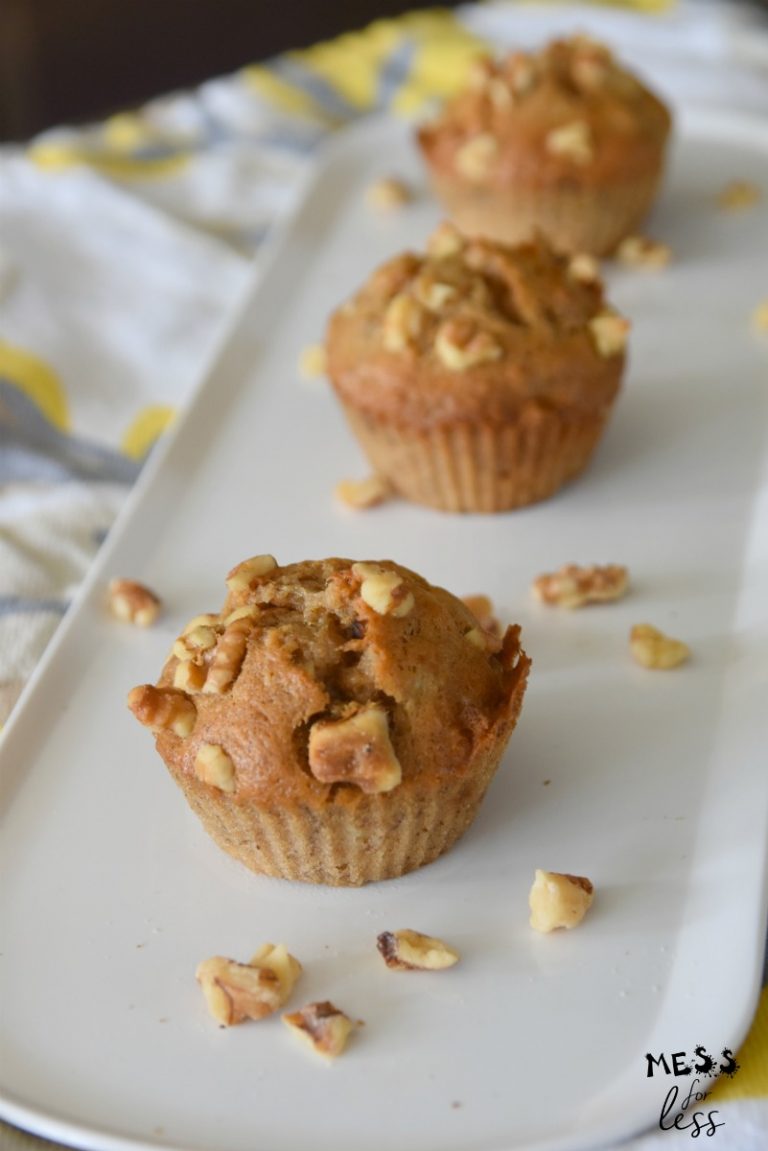 Banana Nut Muffins - Mess for Less