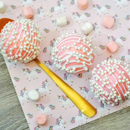 Pink DIY Hot Chocolate Bombs - Mess for Less