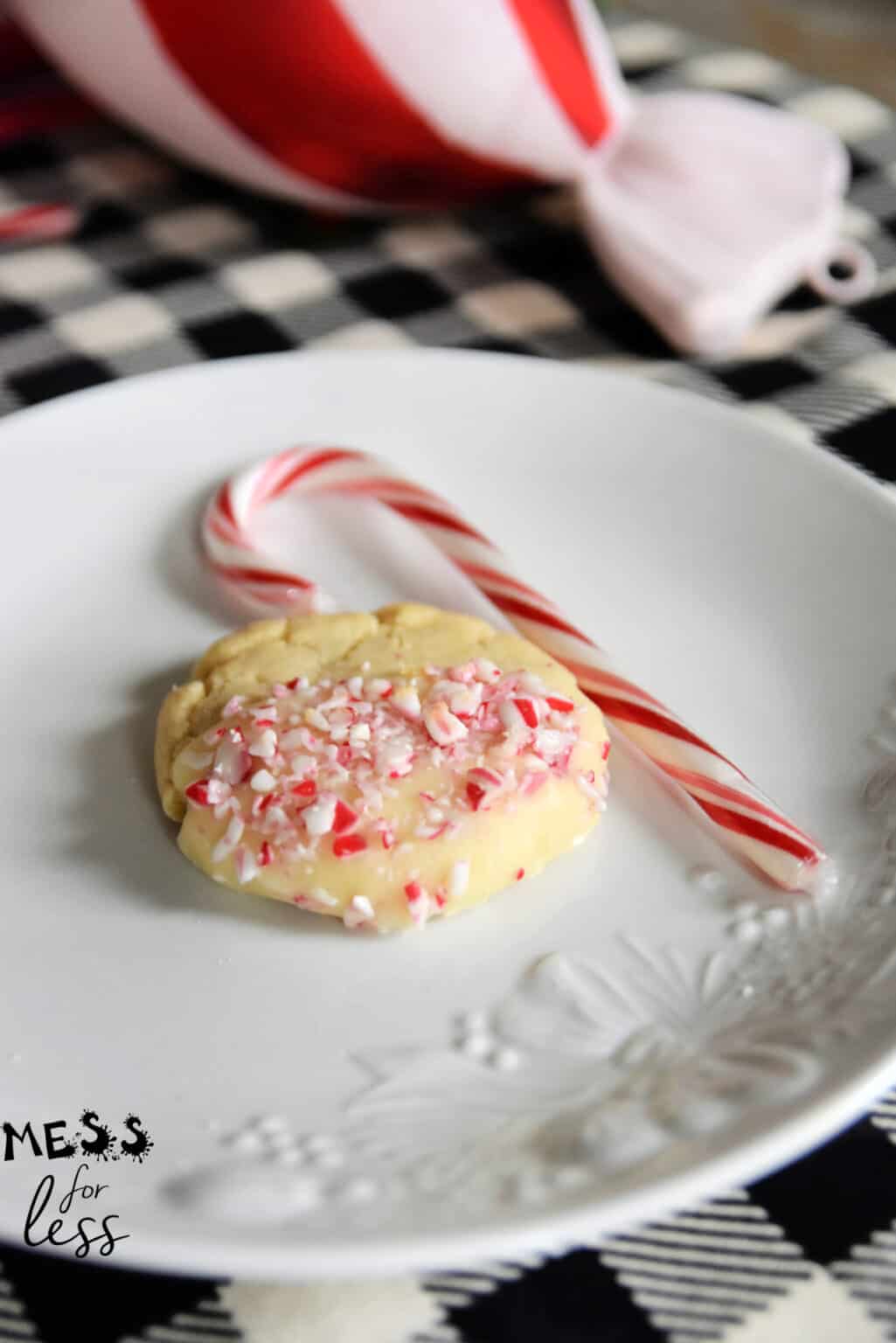 Soft Candy Cane Sugar Cookie Recipe - Mess for Less