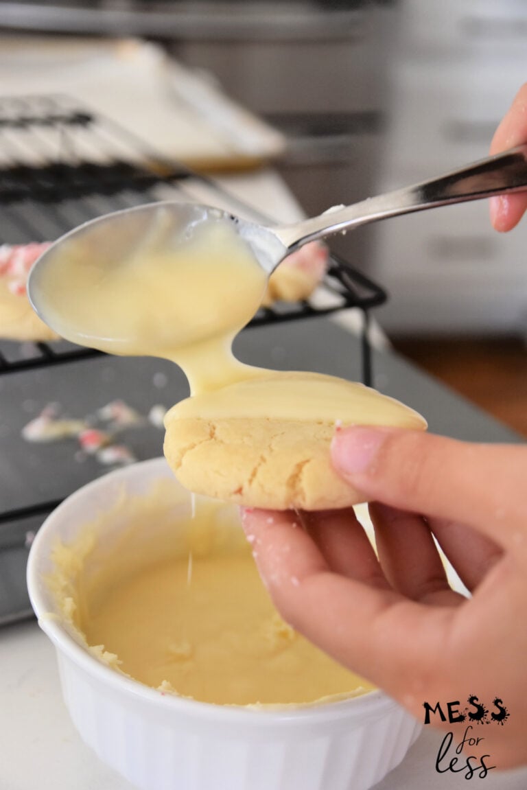 Soft Candy Cane Sugar Cookie Recipe - Mess for Less