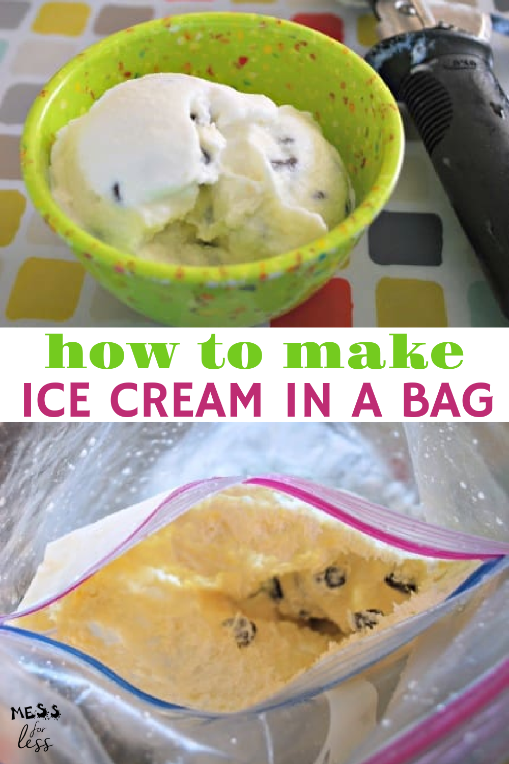 Homemade Ice Cream in a Bag - Mess for Less