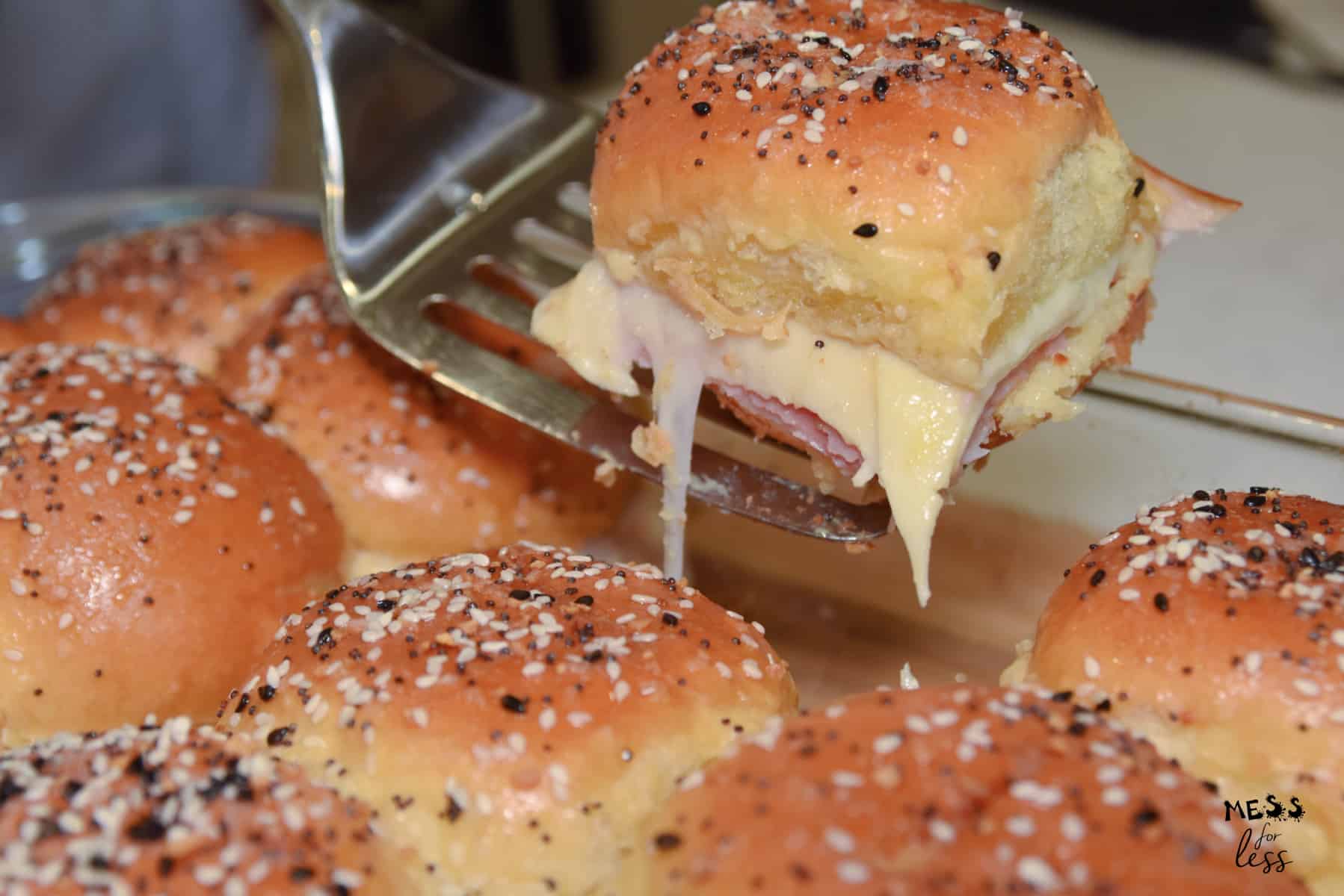 Ham and Cheese Sliders - Mess for Less