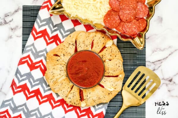 Crescent Roll Pizza Ring - Mess for Less