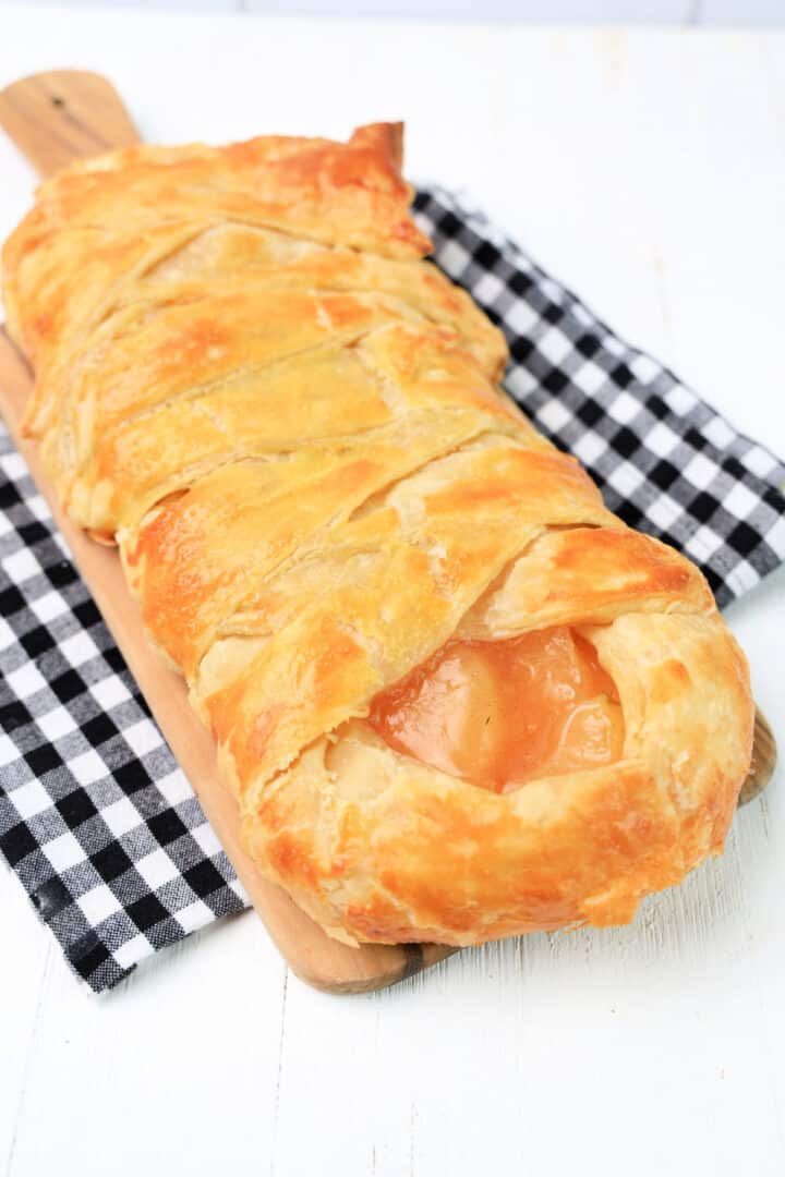 Apple Cream Cheese Puff Pastry Braid - Mess for Less