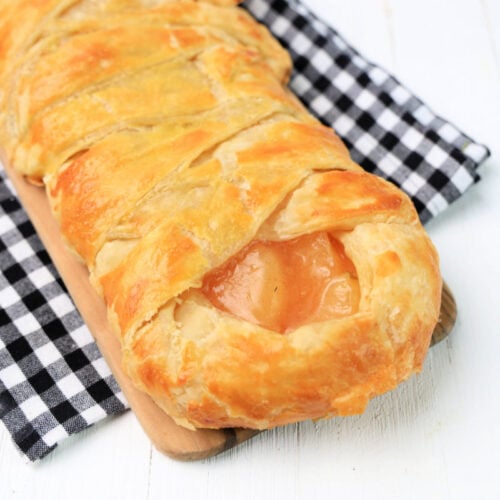 Apple Cream Cheese Puff Pastry Braid - Mess for Less