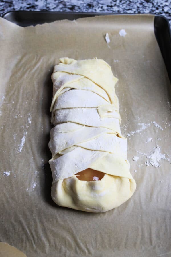 Apple Cream Cheese Puff Pastry Braid - Mess for Less