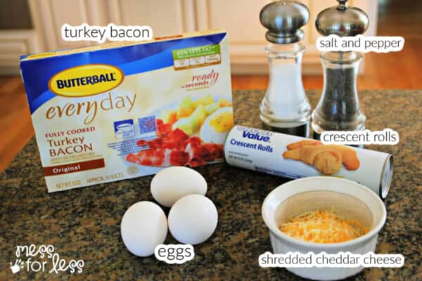 Turkey Bacon and Egg Breakfast Muffins - Mess for Less