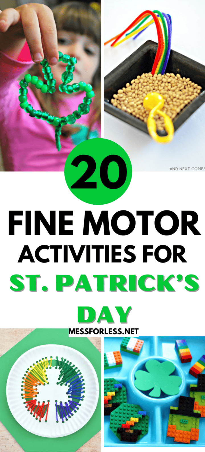 St. Patrick's Day Kids Fine Motor Activities - Mess for Less