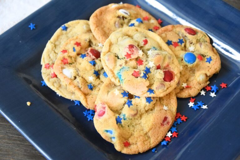 Red White and Blue Cookies With M&Ms - Mess for Less