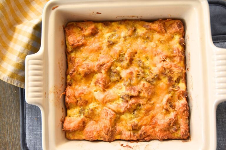 Breakfast Casserole With Bread - Mess for Less