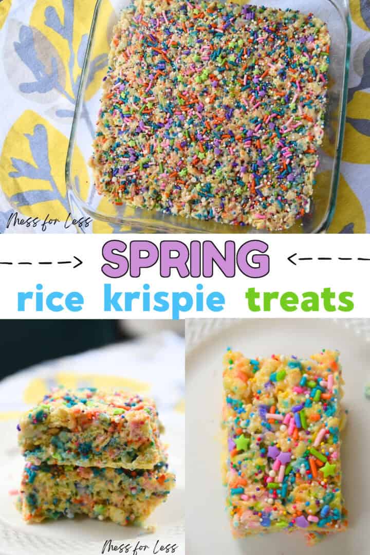 Spring Rice Krispie Treats - Mess for Less