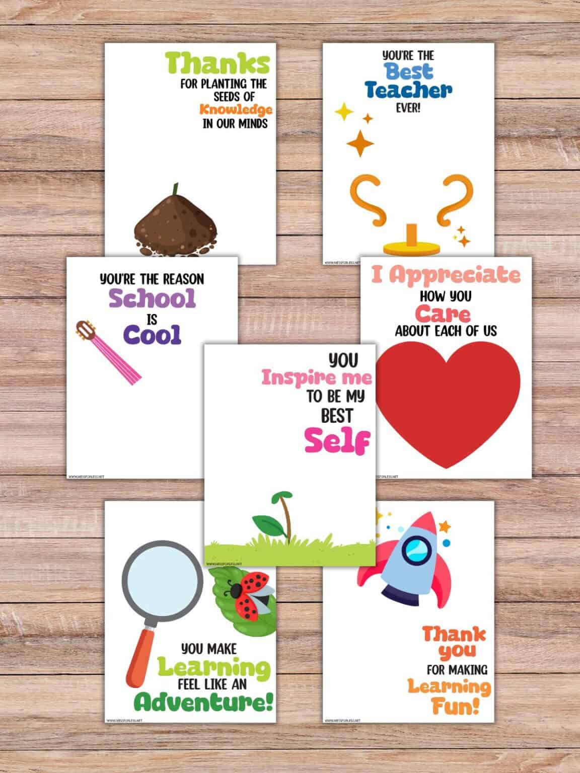 Teacher Appreciation Printables for Handprint Art - Mess for Less