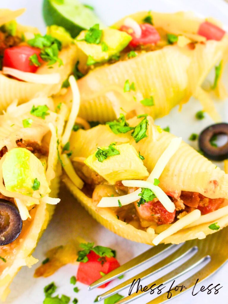 Taco Stuffed Shells Casserole - Mess for Less