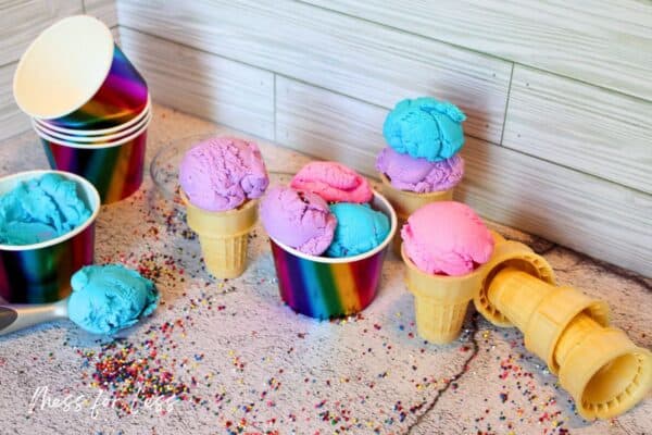 Ice Cream Edible Playdough Recipe - Mess for Less