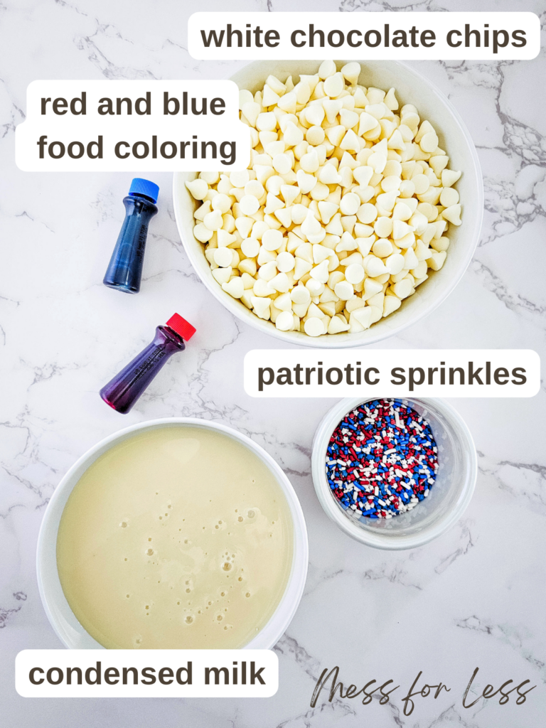 Red White and Blue Fudge Recipe - Mess for Less