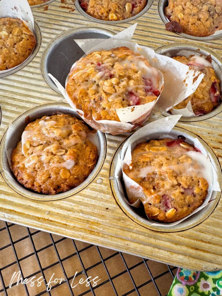 Strawberry Oatmeal Muffins Recipe - Mess for Less