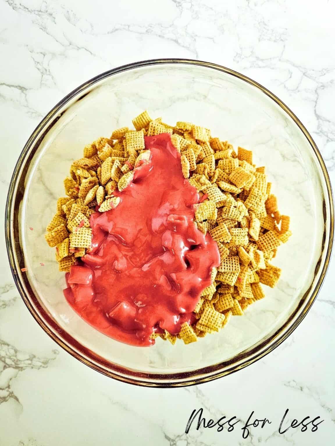 Pink Puppy Chow Recipe - Mess for Less