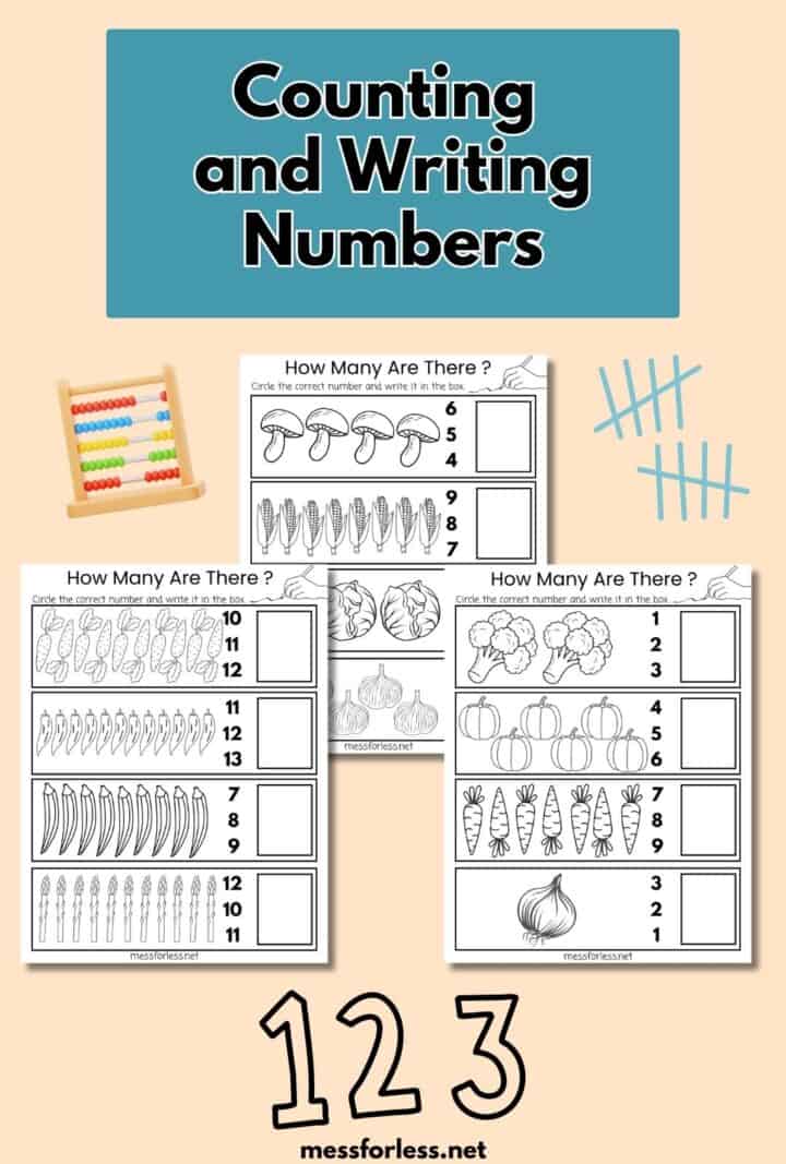 Preschool Counting Worksheets - Mess for Less