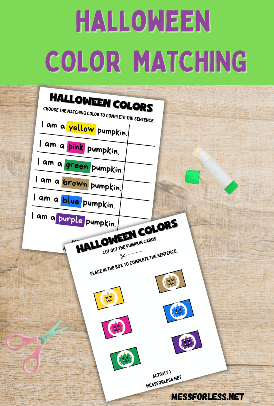 Halloween Worksheets For Kindergarten - Mess for Less