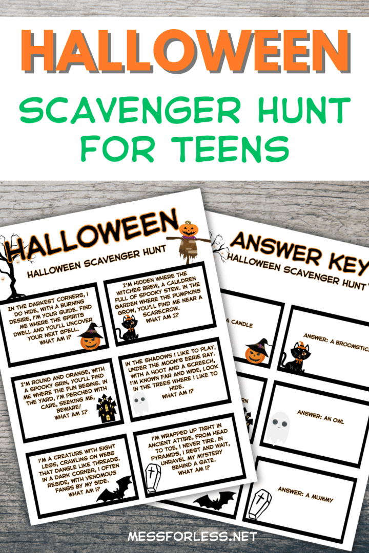 Halloween Scavenger Hunt Printables - Mess for Less