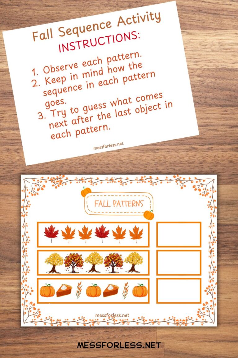 Fall Sequencing Worksheets - Mess for Less