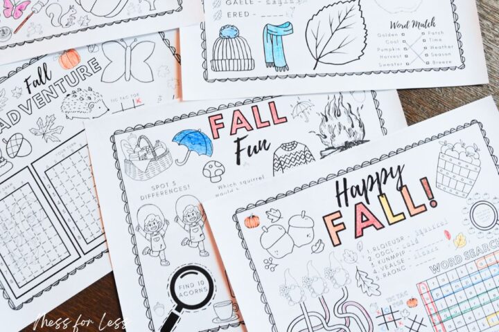 Free Printable Thanksgiving Placemats - Mess for Less