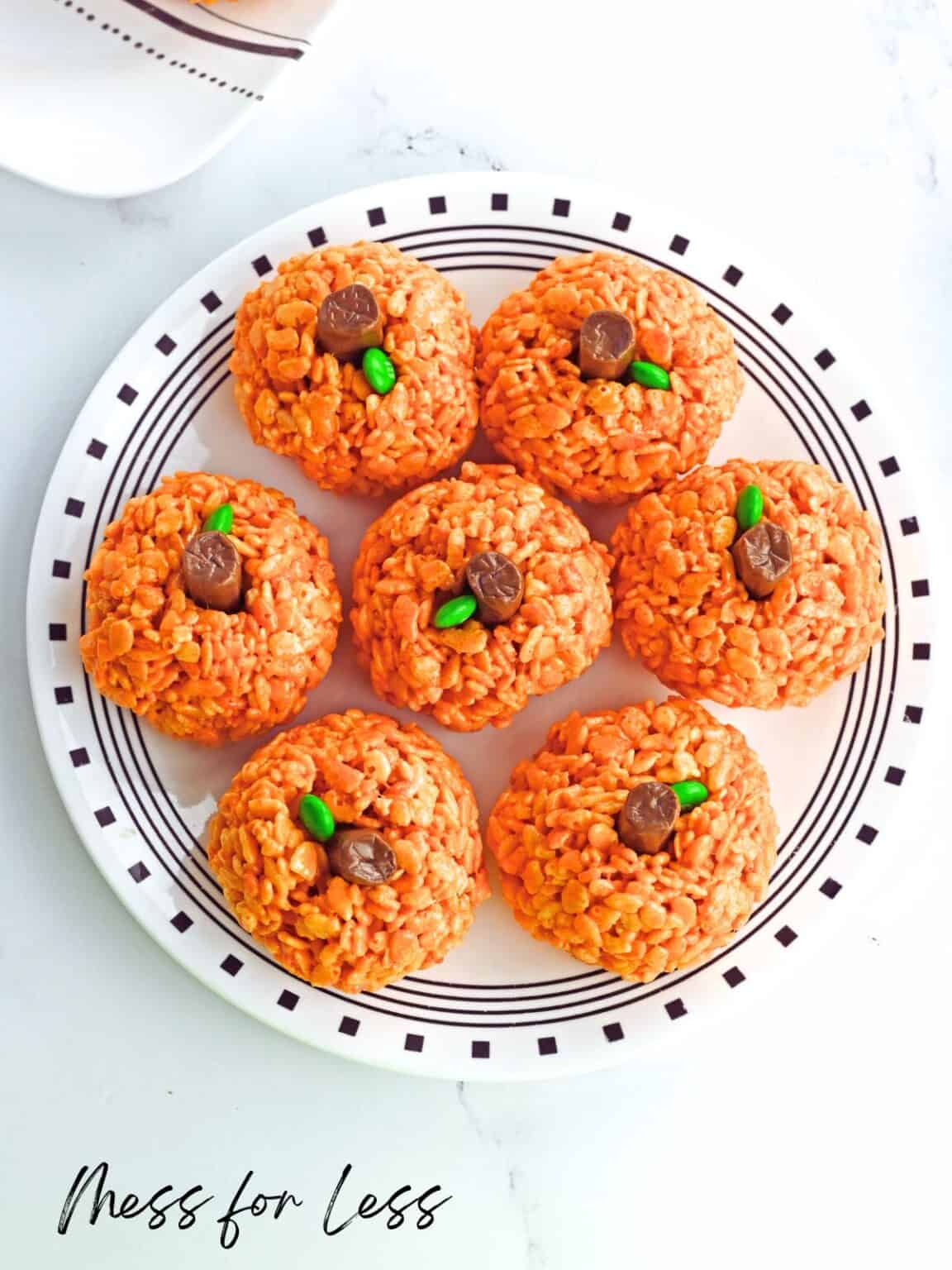Rice Krispie Pumpkins Recipe - Mess for Less