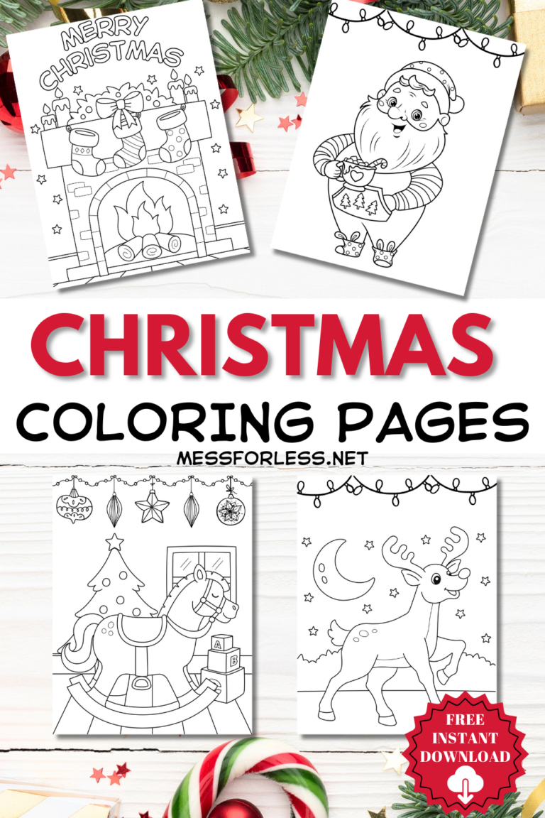 Free Christmas Coloring Pages - Mess for Less