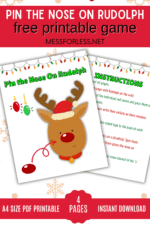 Pin The Nose On Rudolph Game - Mess for Less