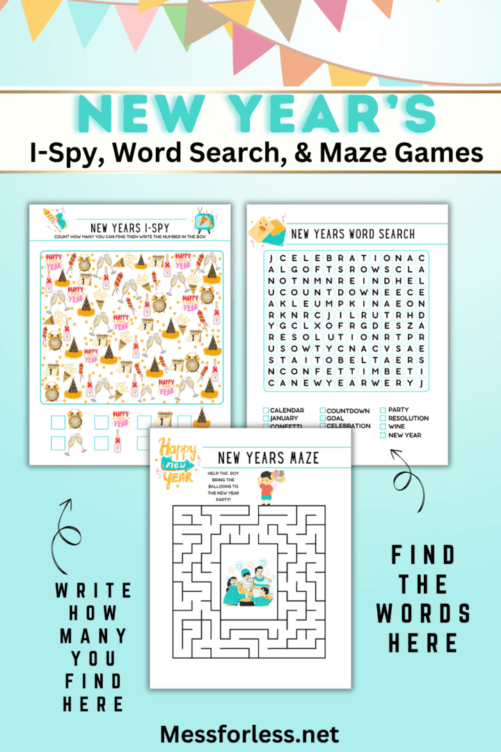 New Year's Kids Printables - Mess for Less