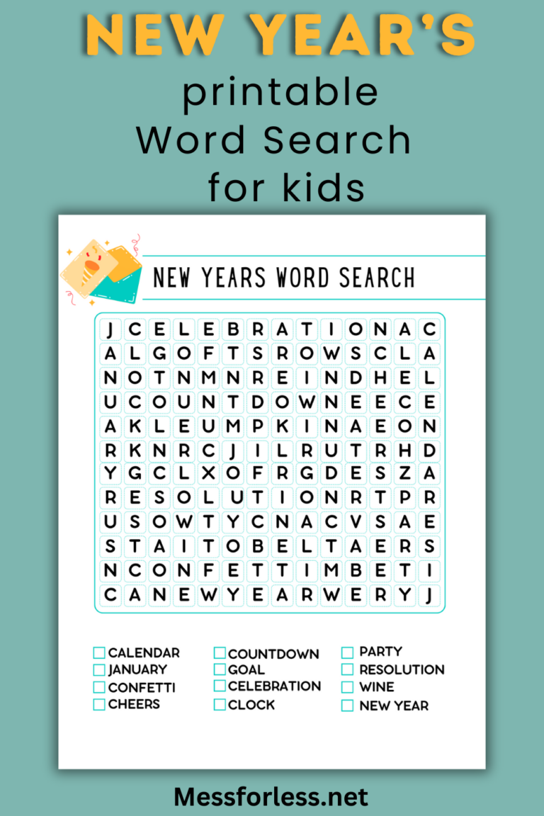 New Year's Kids Printables - Mess for Less