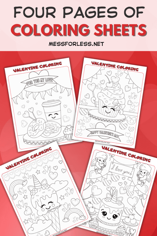 Valentine's Day Coloring Pages - Mess for Less