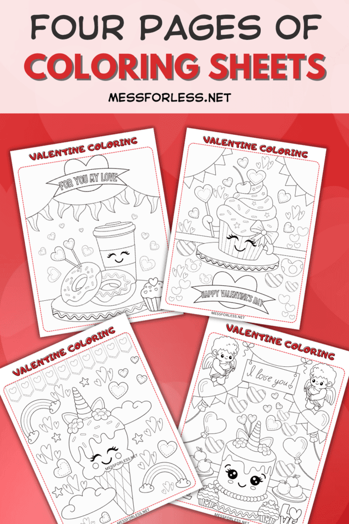 Valentine's Day Coloring Pages - Mess for Less