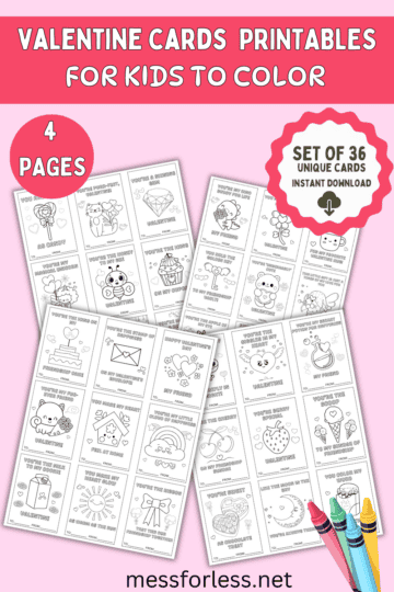 Valentine's Day Cards Printables - Mess for Less