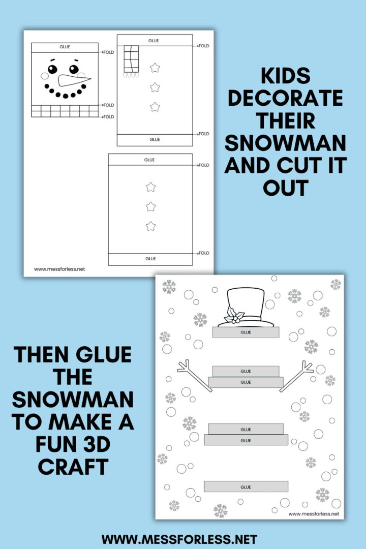 Snowman Craft Printable - Mess for Less