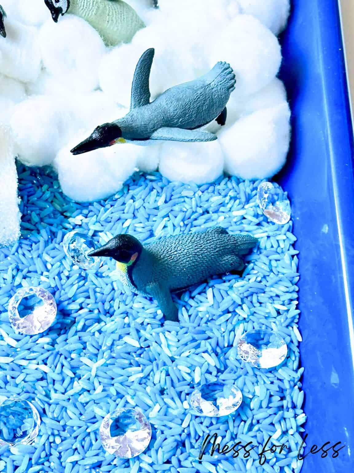 Penguin Sensory Bin - Mess for Less