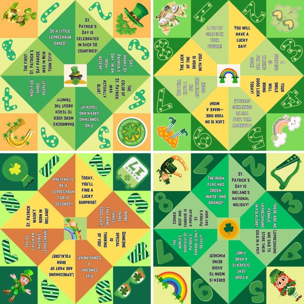 St. Patrick's Day Cootie Catcher Printables - Mess for Less