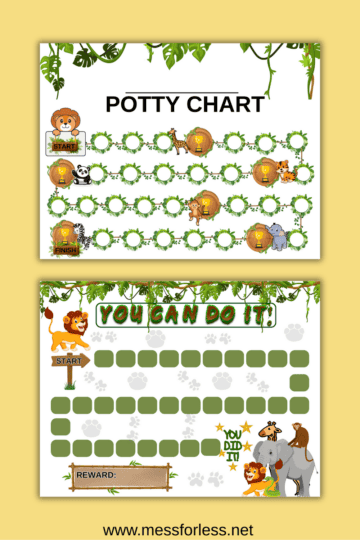 Potty Training Chart Printables - Mess for Less