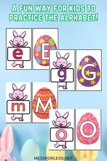 Easter Egg Letter Matching Printable - Mess for Less