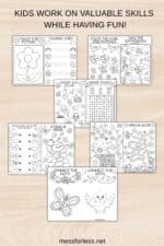 Kids Spring Activity Book Printable - Mess for Less