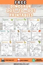 Dinosaur Dot to Dot Printables - Mess for Less