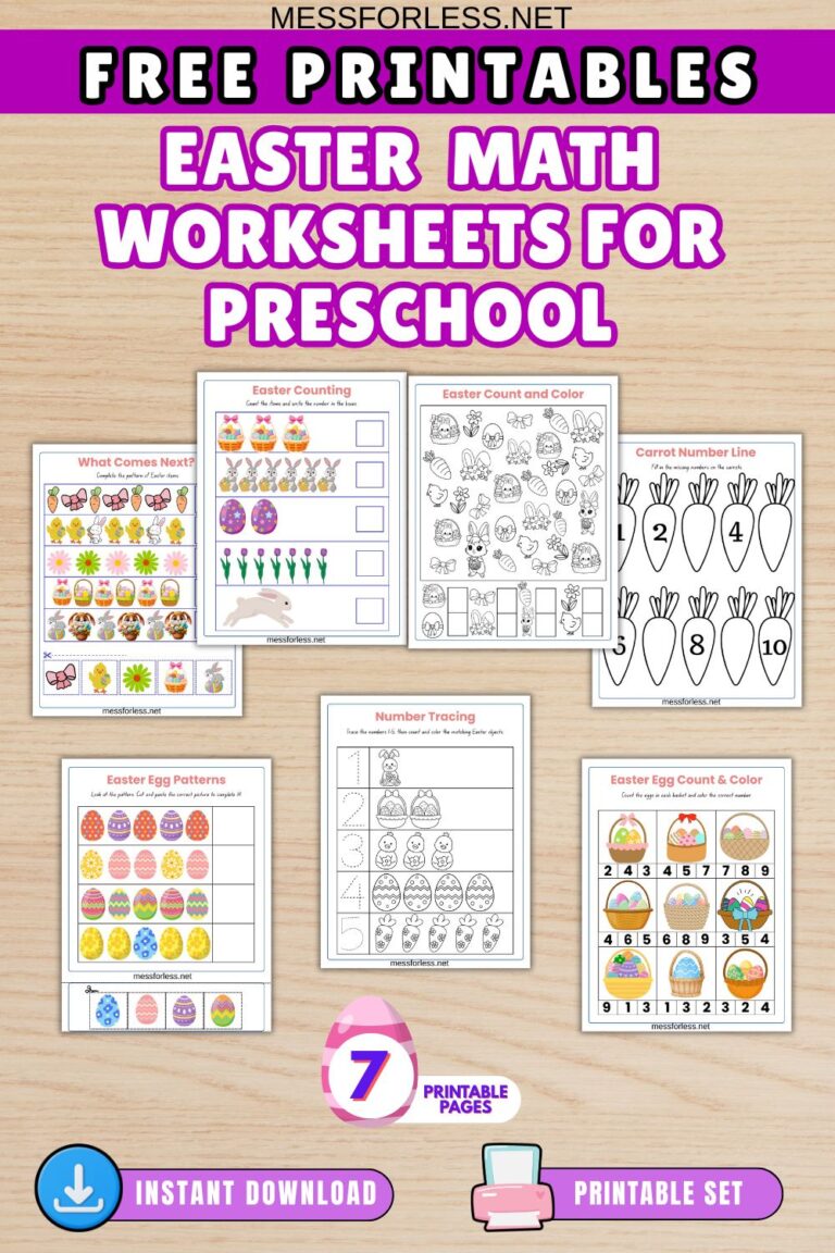 Easter Math Worksheets - Mess for Less